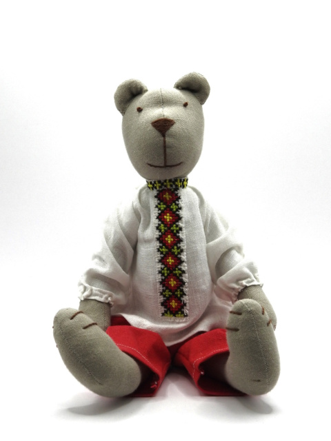 Ręcznie szyty miś z haftem maskotka 1 - Trapasz.pl - bieszczadzki sklep ...